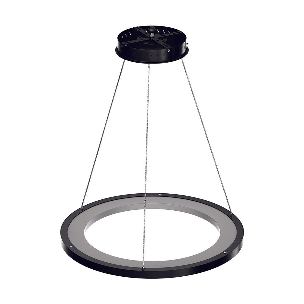 1-Ring LED Pendant Light, 35W, 3000K-6500K, 966LM, Dimmable, Matte Bla