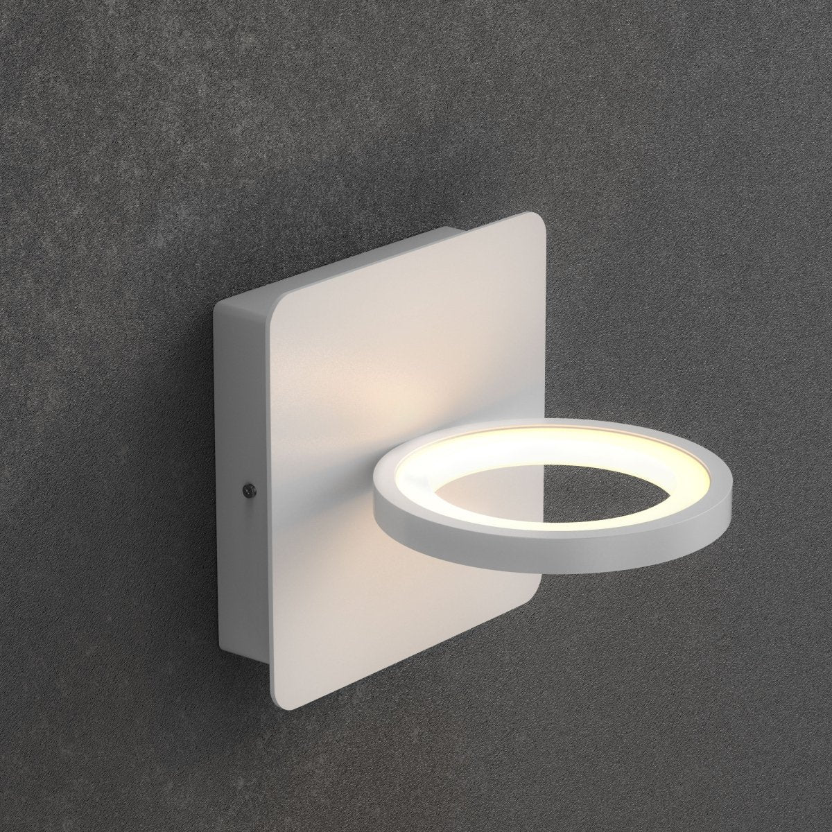 1-Ring Light, LED Wall Sconce Lighting Fixture, 8W, 3000K Warm White,