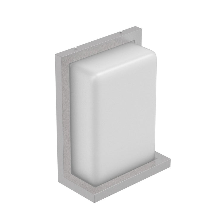 12W Rectangle Shape LED Outdoor Wall Sconce, Painted Silver Finish, Wh
