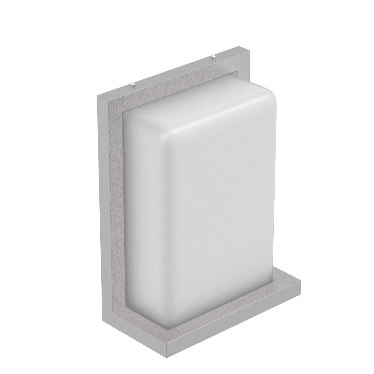12W Rectangle Shape LED Outdoor Wall Sconce, Painted Silver Finish, Wh