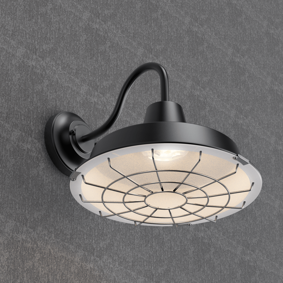 Gooseneck Barn Light With Cage Bronze Metal Gooseneck Barn Light