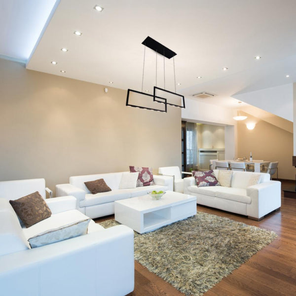 2-Rectangle Lights, 38W, 3000K, 1900LM, LED Kitchen Island Light Penda