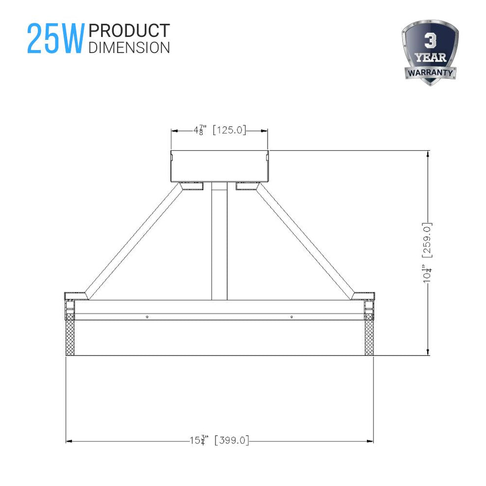 25W LED Ring Semi-Flushmount Light, 3000K (Warm White), Brushed Nickel