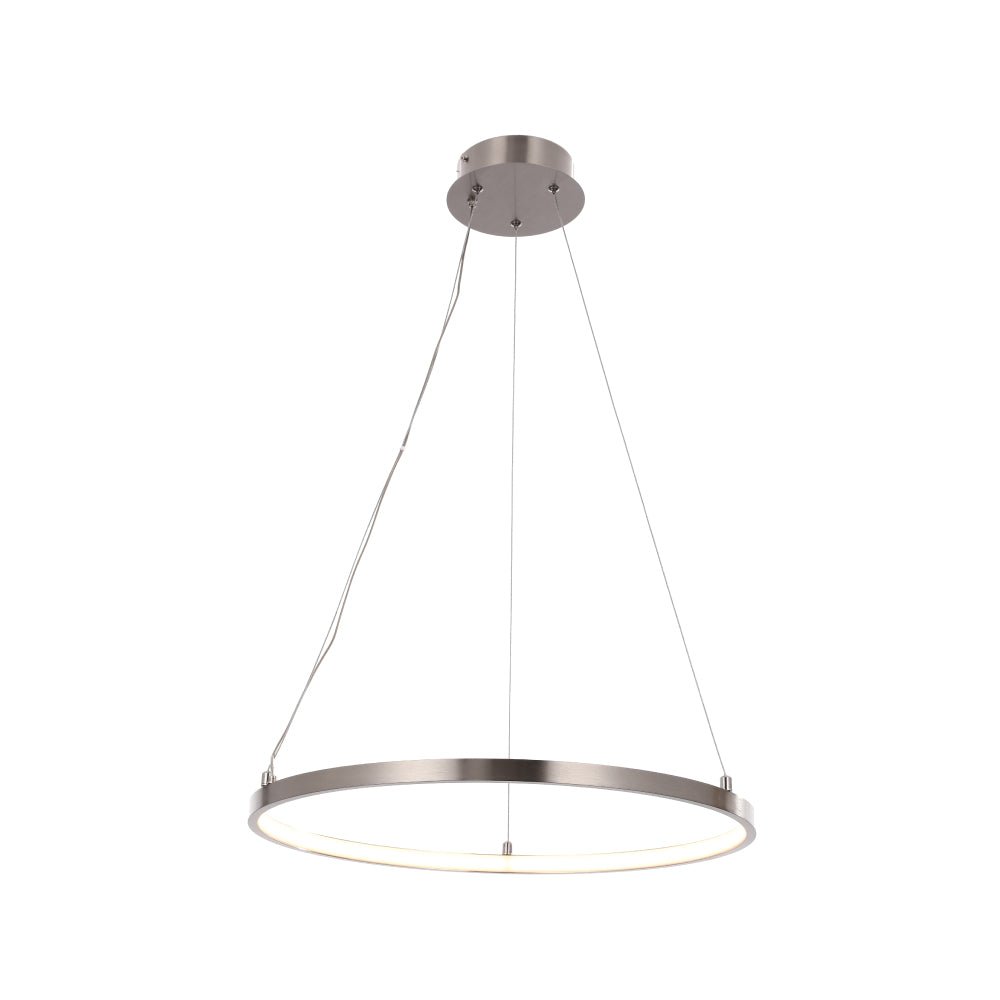 35W LED Round Pendant Light, 3000K (Warm White), 2000 Lumens, Brushed