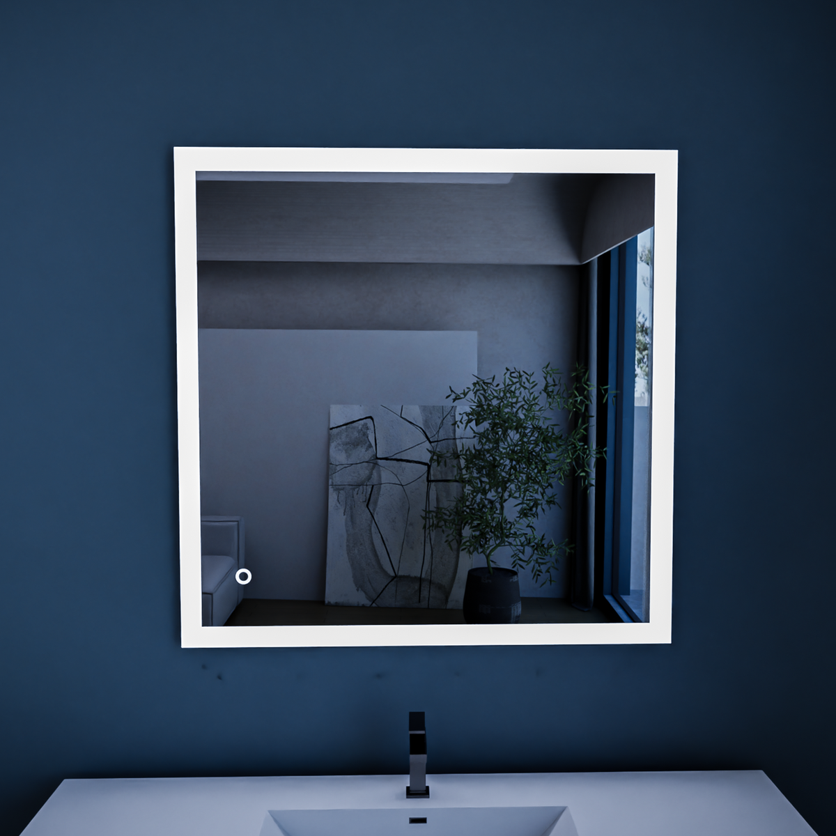 36 in. x 36 in. LED Lighted Bathroom Vanity Mirror, Anti-Fog, Touch Bu