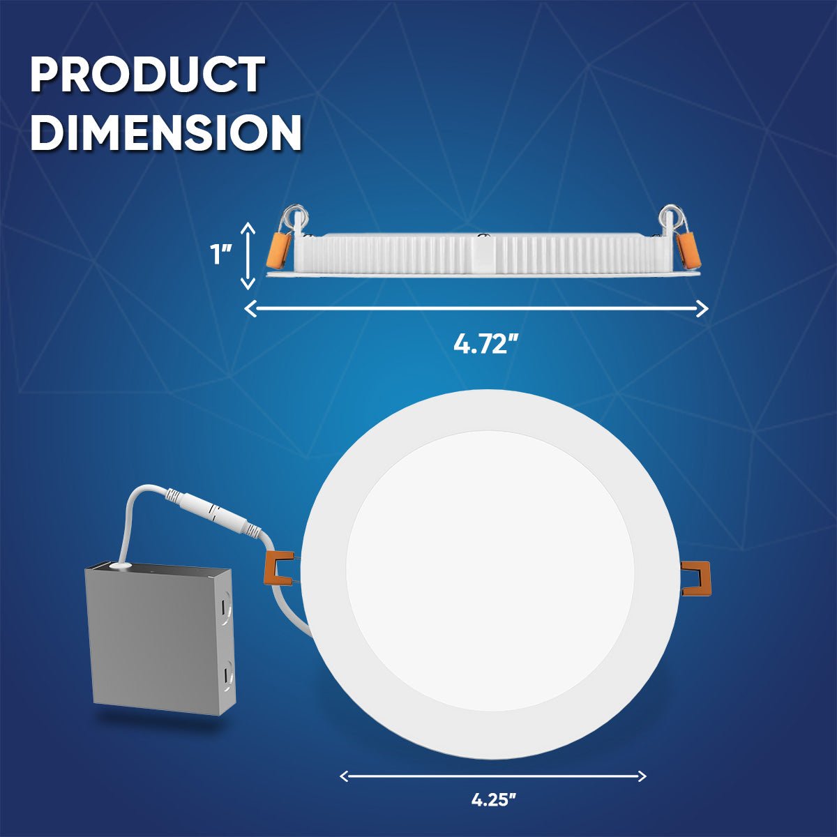 4" 9W LED Slim Panel Recessed Ceiling Light CCT Changeable 2700k 3000K