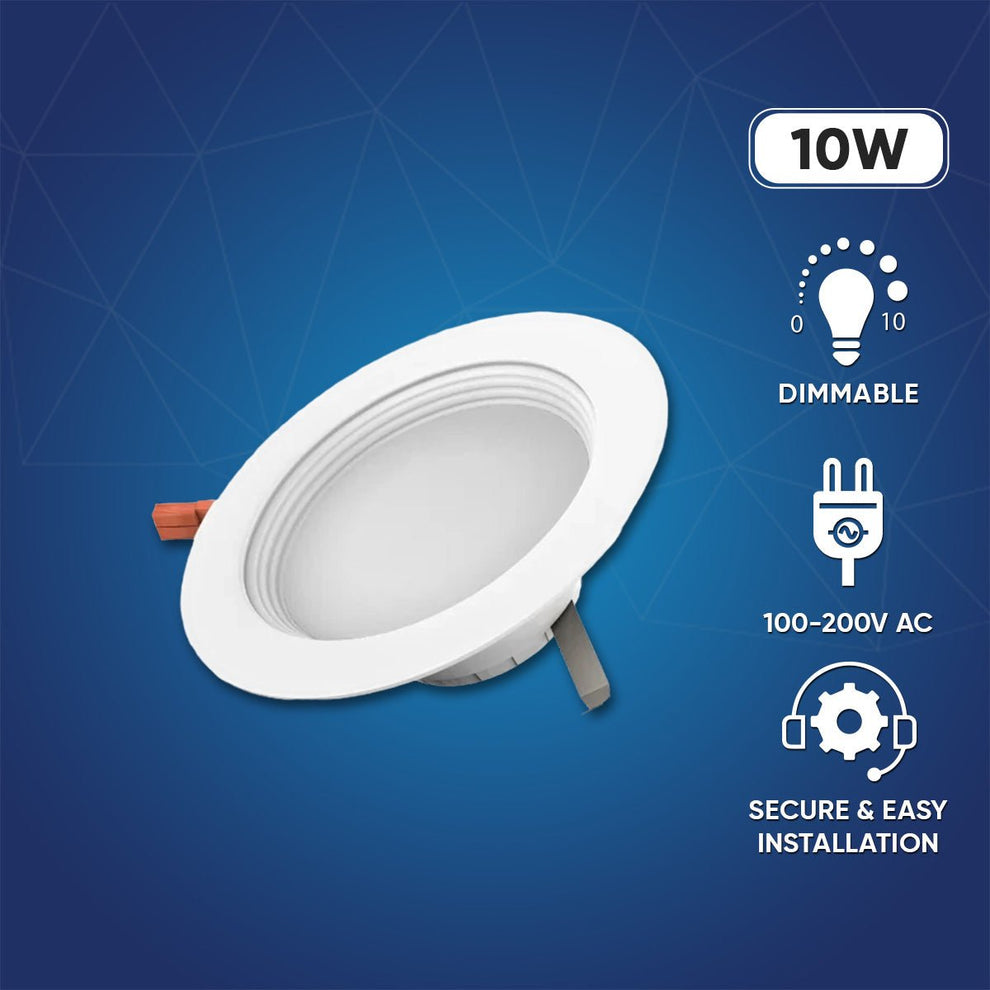 4 Inch LED Recessed Lighting, 10W, Dimmable, ETL Listed, Baffle Trim,