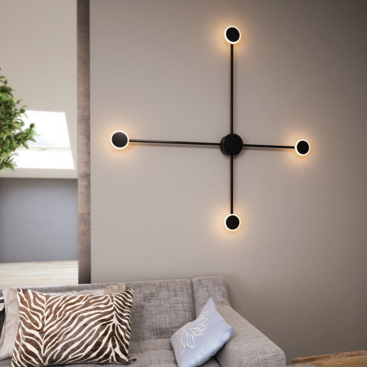 4-Lights, LED Wall Sconce Light 12W/Head, 3000K, 600LM/Head, Integrate
