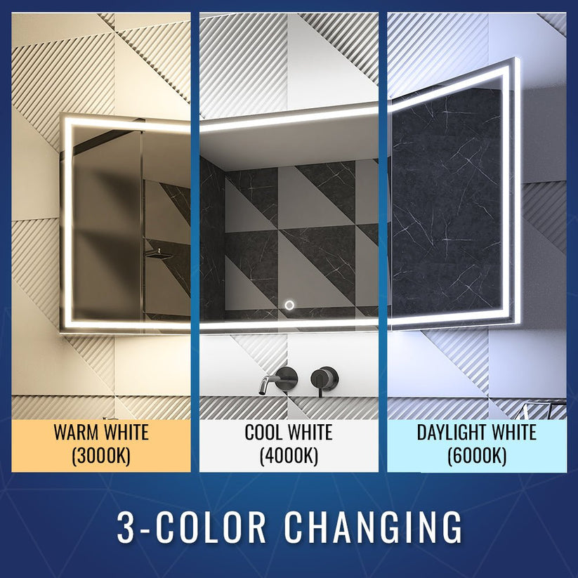 55.1 in. X 25.6 in. Backlit/Frontlit LED Lighted Bathroom Vanity Mirro