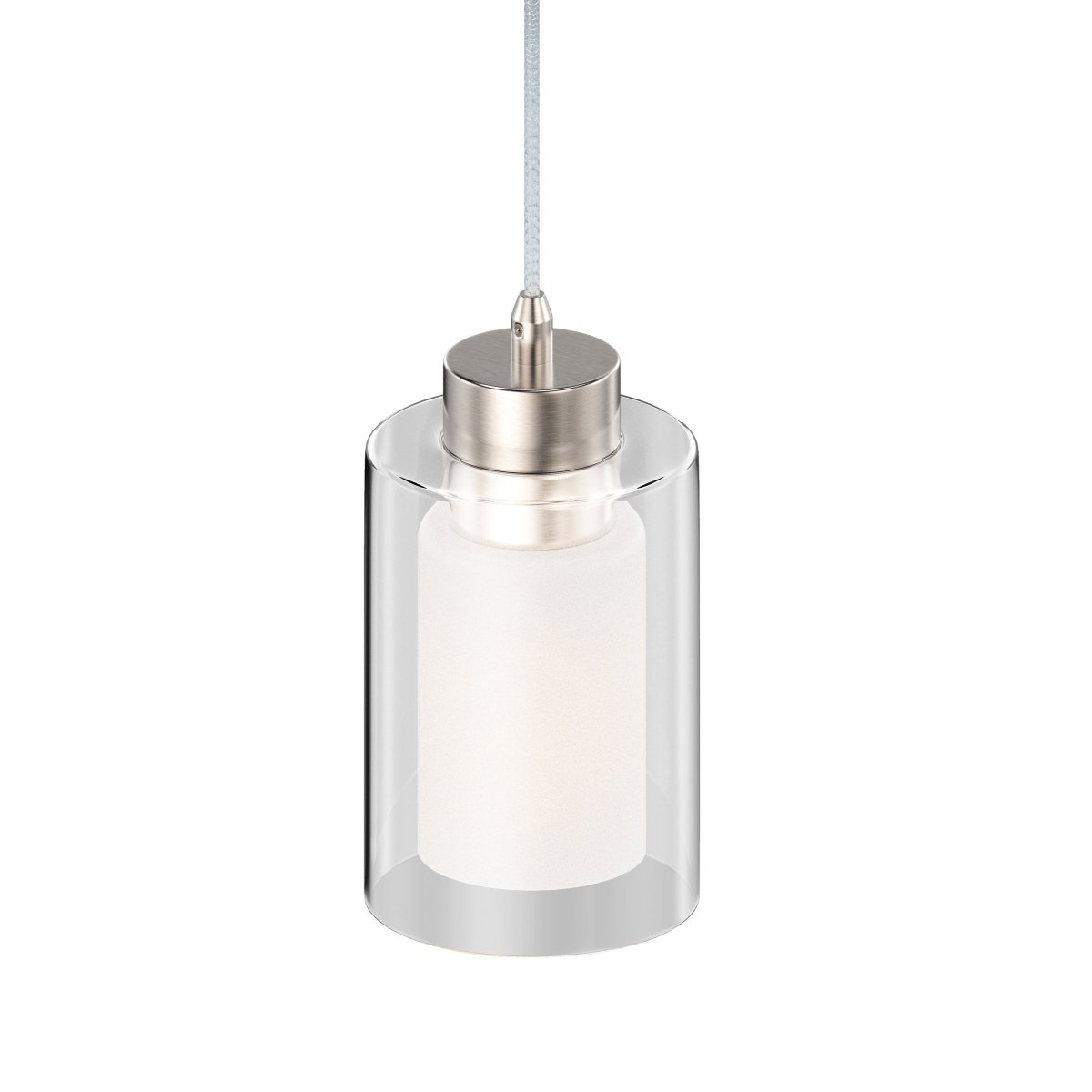 8W Cylinder Shape LED Pendant Light, Brushed Nickel Finish, 4000K (Coo