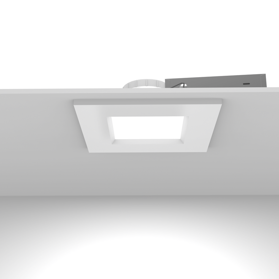 4 Inch Ultra Thin Square LED Recessed Light with Junction Box, 9W, 650