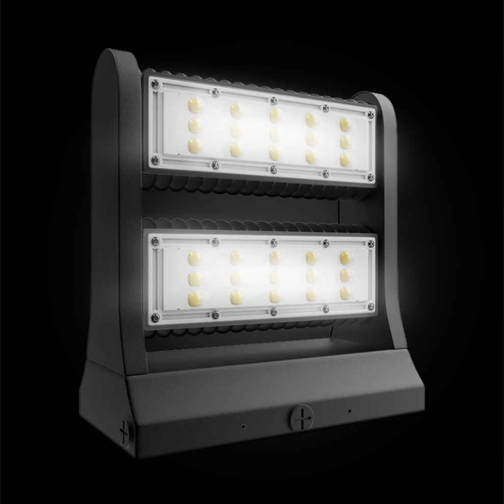 Rotatable LED Wall Pack Light 80W 5700K, 10800LM, Black, UL, DLC Premi