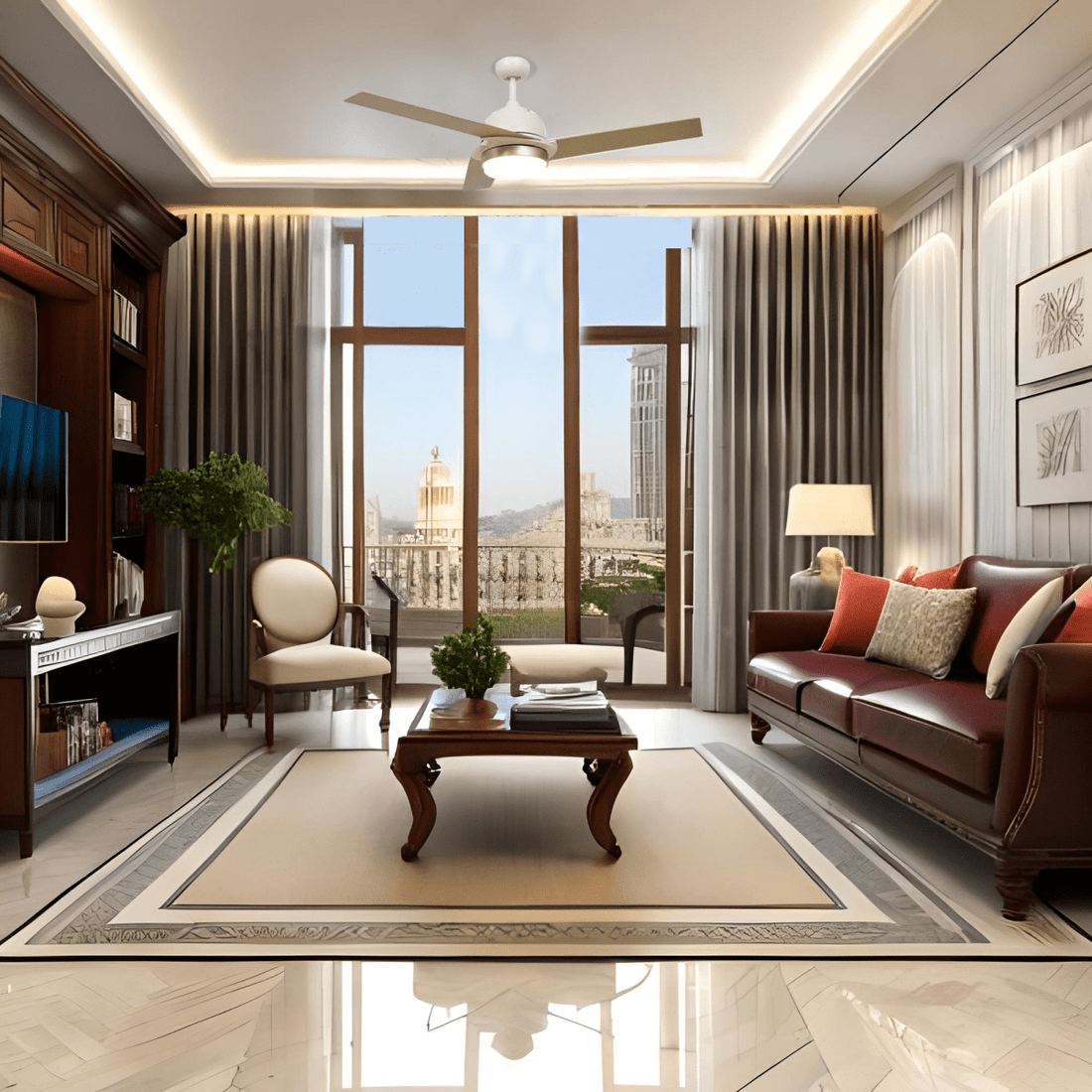 AERYN 52 inch 3-Blade Best Smart Ceiling Fan with Wall Switch - White/