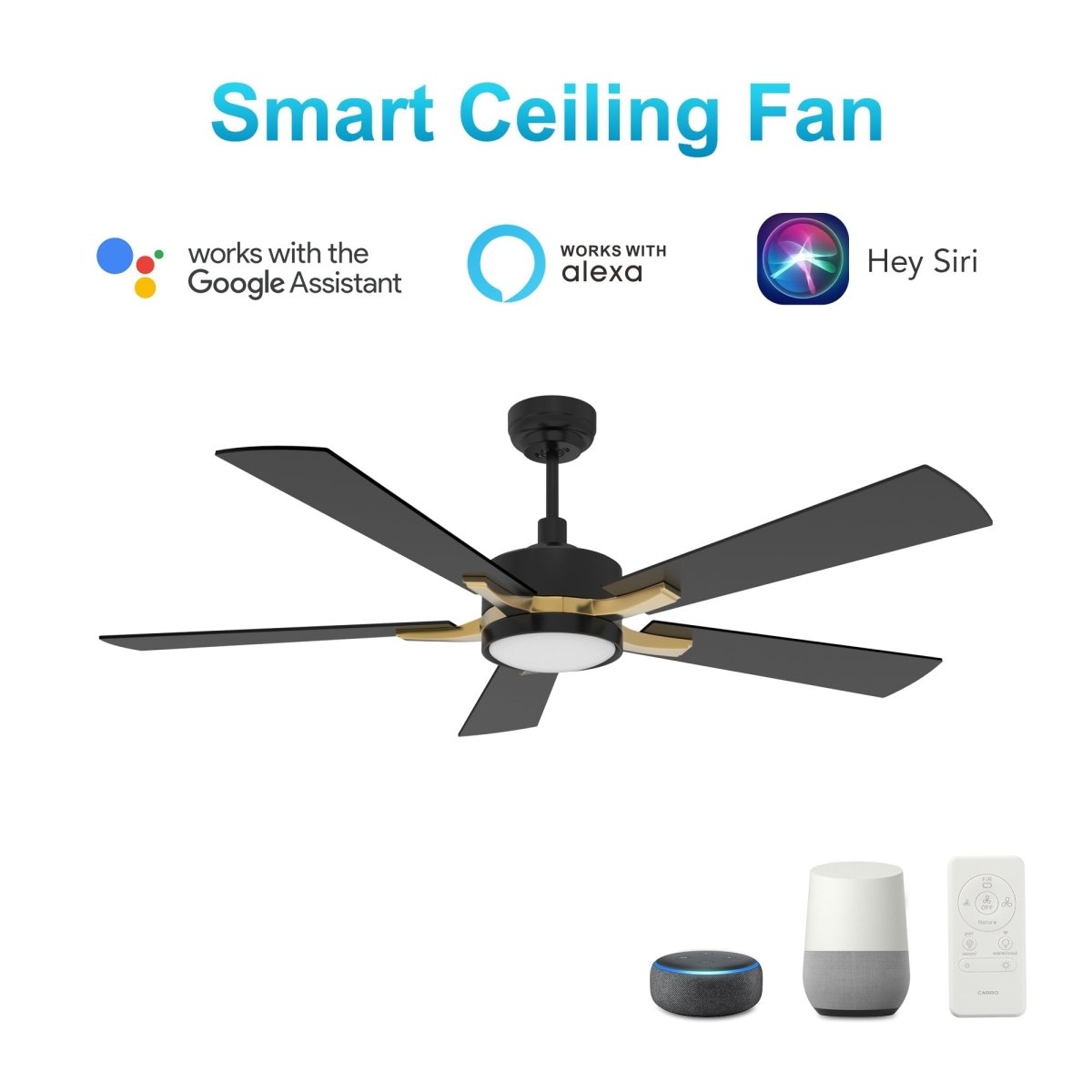 Appleton 52 Inch 5-Blade Best Smart Ceiling Fan With Led Light Kit & R