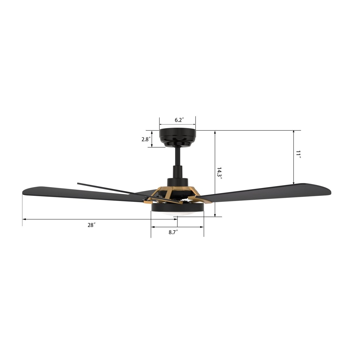 BRISA 56 inch 5-Blade Smart Ceiling Fan with LED Light & Remote