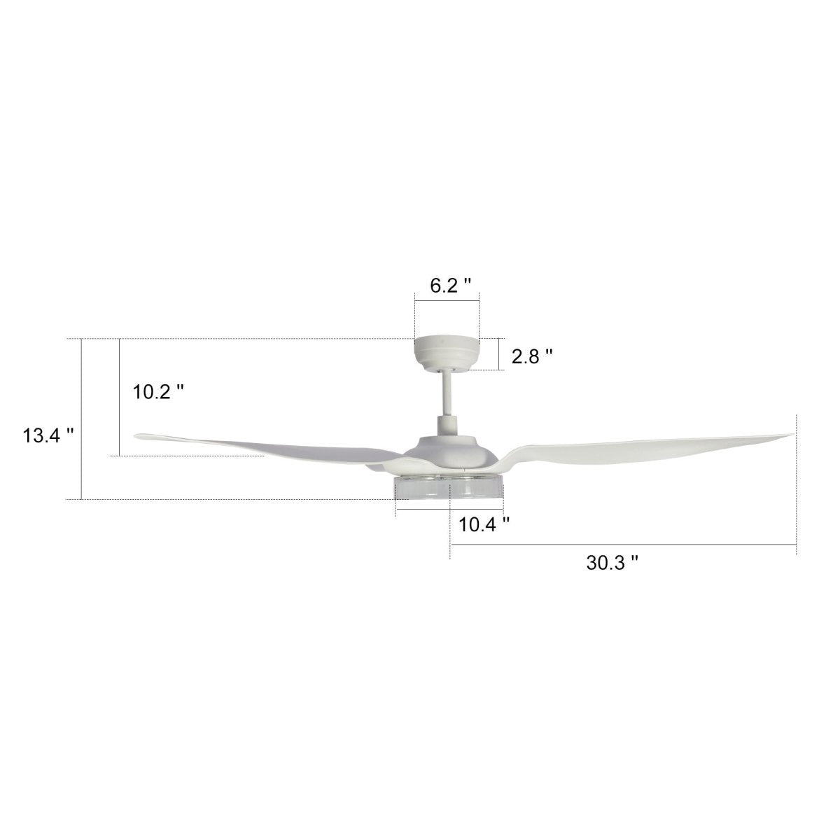 FLETCHER 60 inch 3-Blade Smart Ceiling Fan with LED Light & Remote