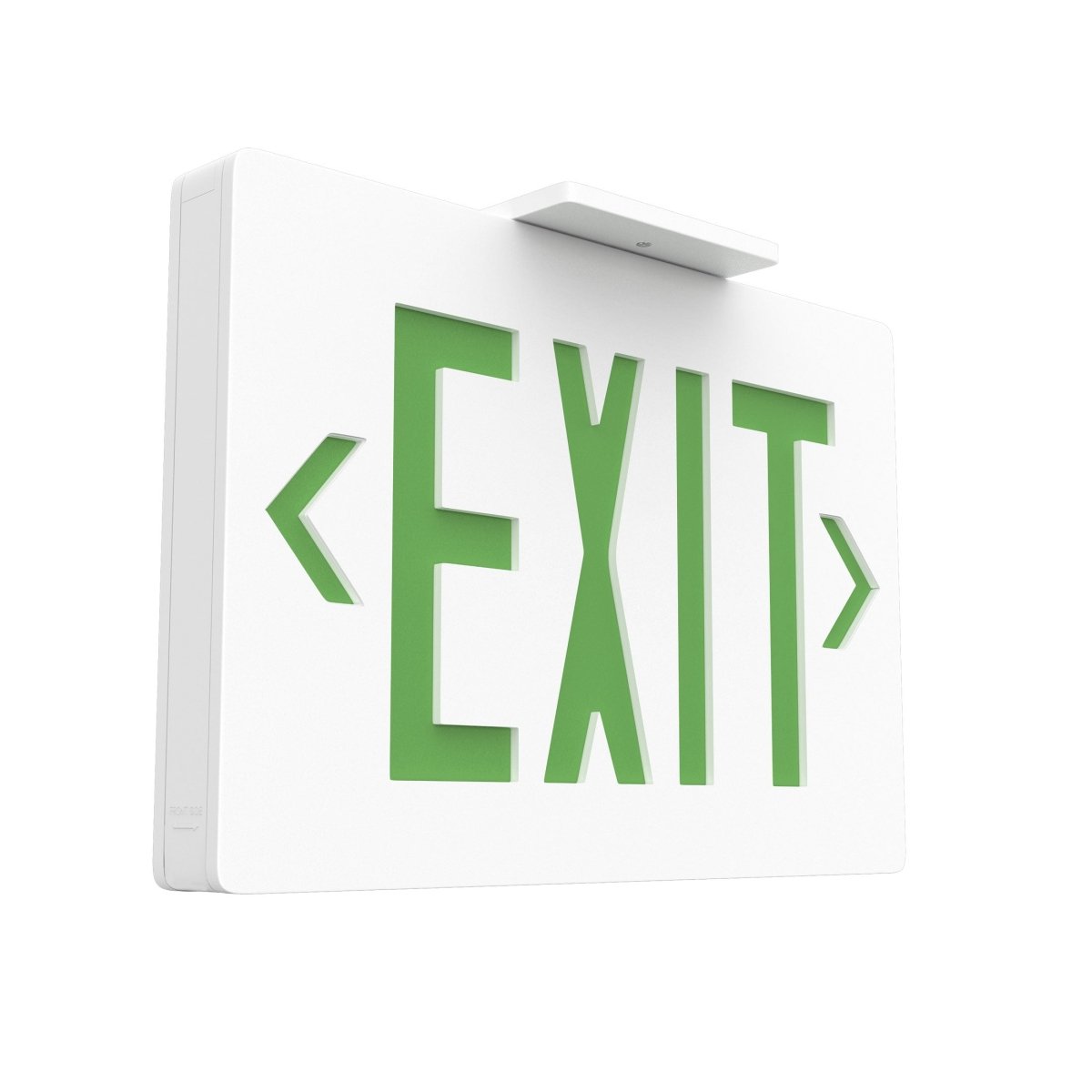 Green LED Exit Sign, Double Sided, 4W, UL,CUL, AC 120V-277V, 90-min Ba