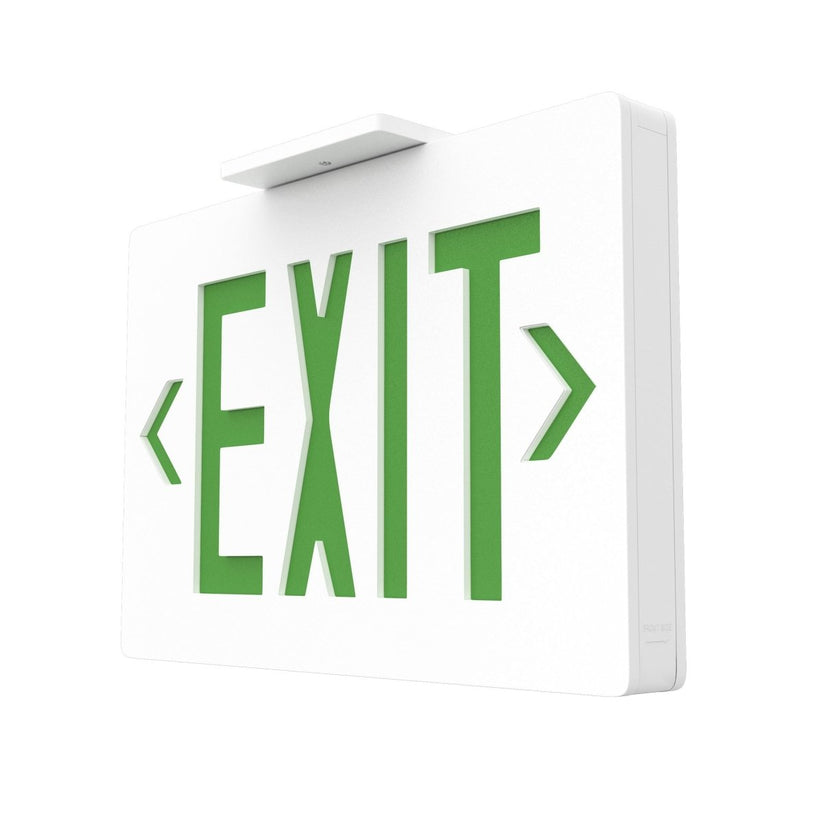 Green LED Exit Sign, Double Sided, 4W, UL,CUL, AC 120V-277V, 90-min Ba