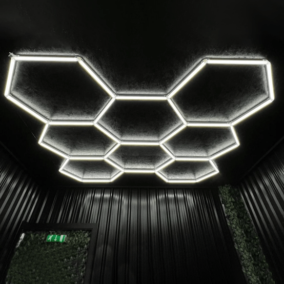 Hexagon LED Garage Light, 8 Hex Kit (35pcs), 6w/pc (Total Power 210W),