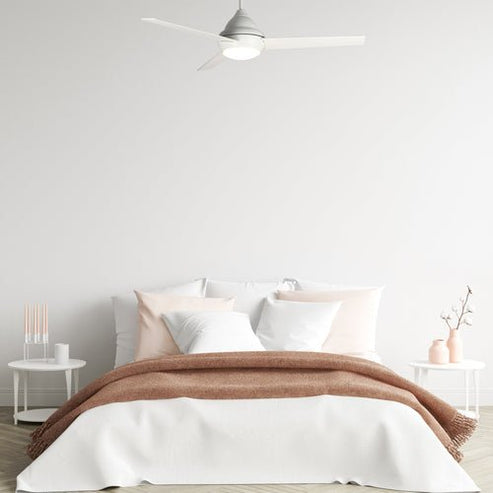 KENDRICK 52" White Ceiling Fan with 3-Blade, LED Light, Remote