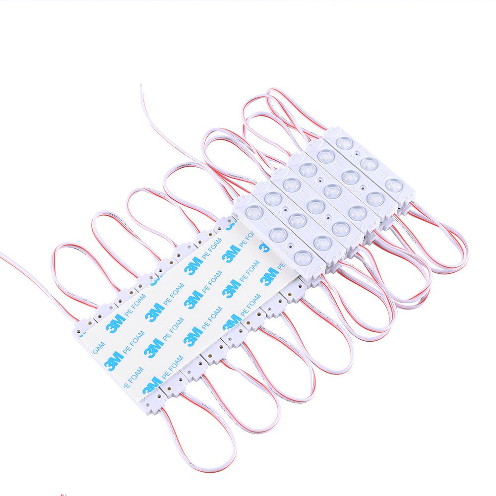 LED Module Lights, 3LEDs/Mod, DC12V, 0.72W, Blue, Waterproof Decorativ