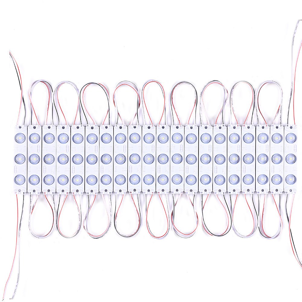 LED Module Lights, Pure White, 3LEDs/Mod, DC12V, 1W, LED Waterproof De