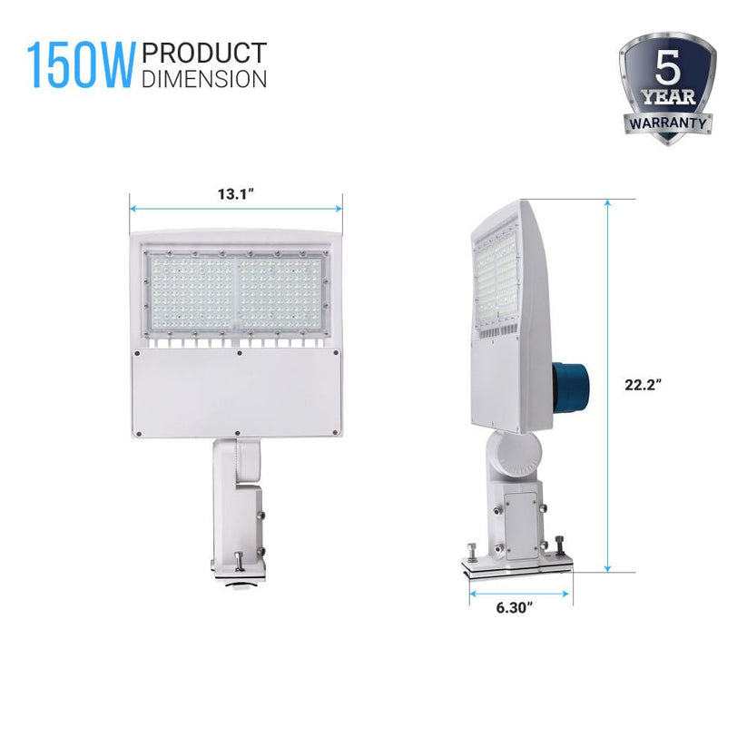 LED Pole Light 150W/120W/100W, 5700K, IP65, Universal Mount, Dusk to ...