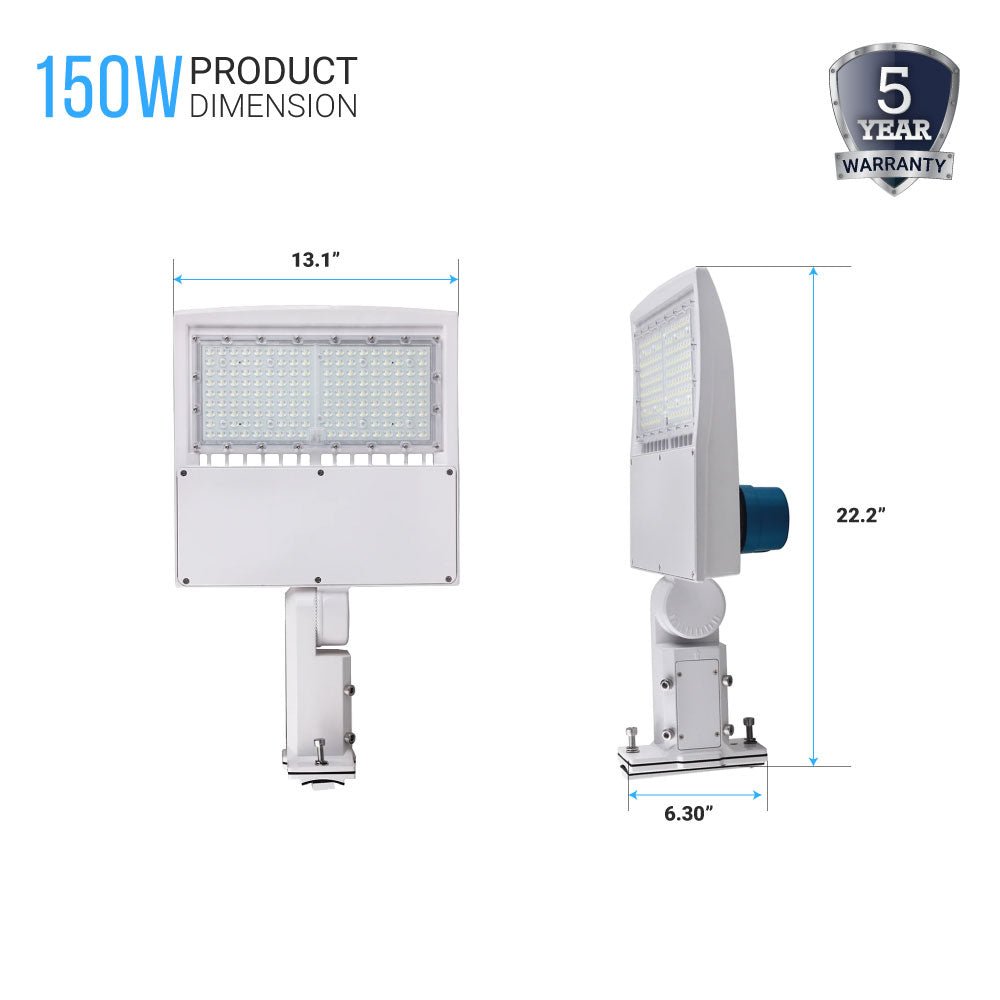 150W/120W/100W LED Pole Light, 5700K, IP65, Dusk to Dawn