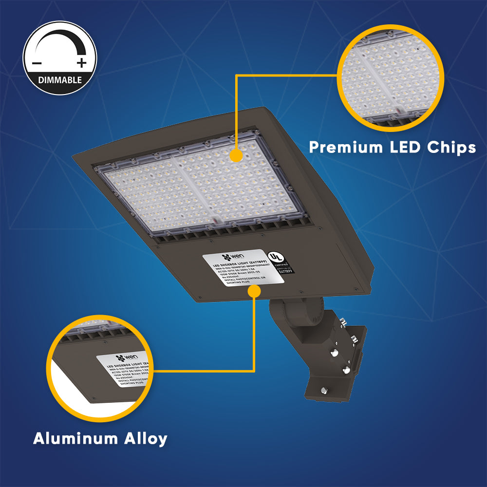 LED Pole Light 150W/120W/100W with Dusk to Dawn Photocell, 5700K, 133L