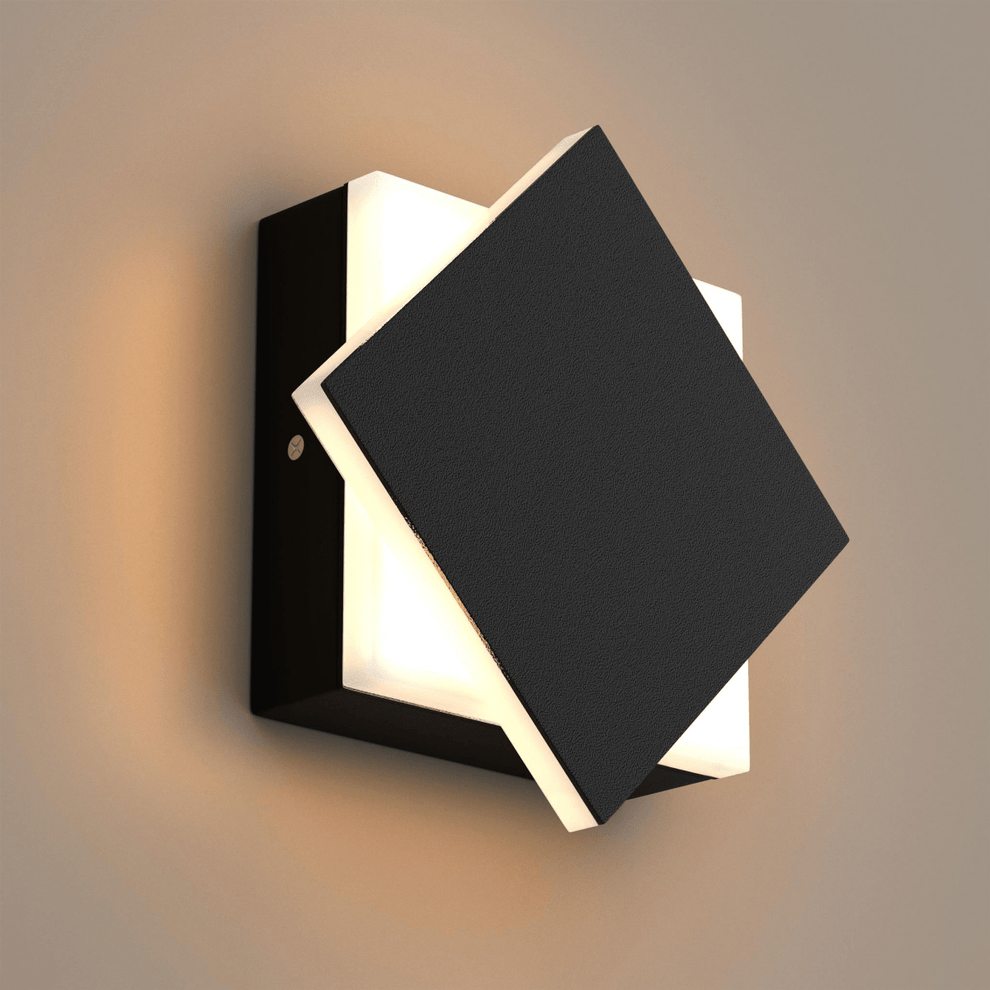 Modern Square LED Wall Sconce, 9W, 3000K, 338LM, CRI: 80+, Dimmable, D