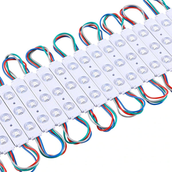 RGB LED Module Lights, 3LEDs/Mod, DC12V, 0.65W, Waterproof Decorative