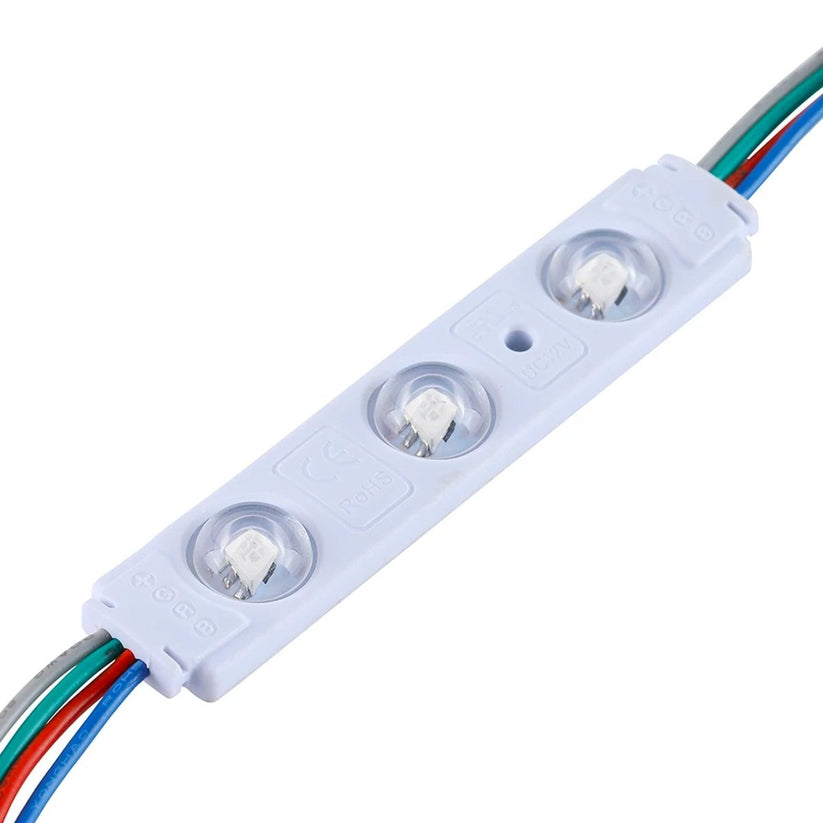 RGB LED Module Lights, 3LEDs/Mod, DC12V, 0.65W, Waterproof Decorative