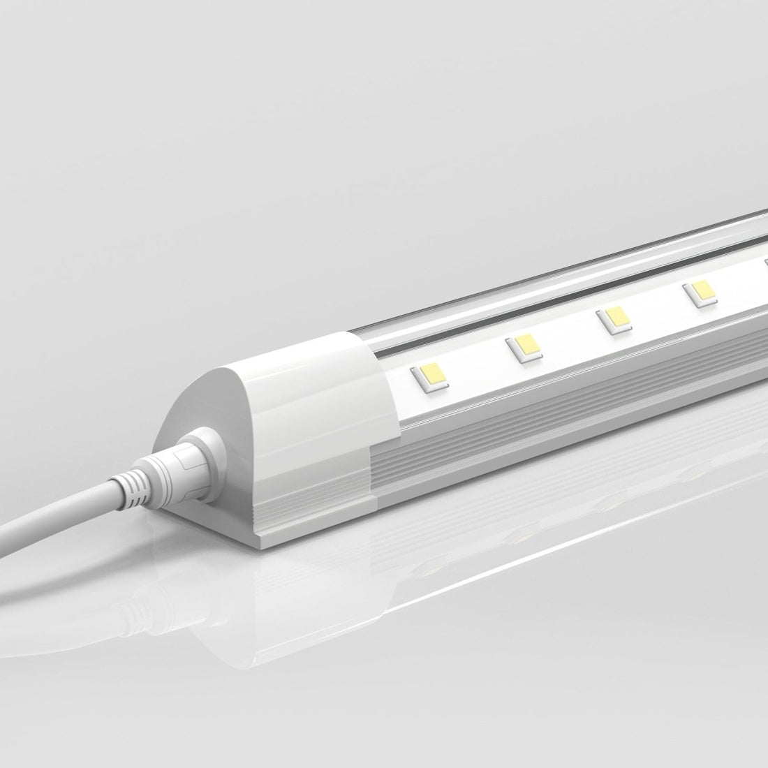 T8 5ft LED Freezer/Cooler Tube Light, V Shape, 36W 5000K, Clear, Refri