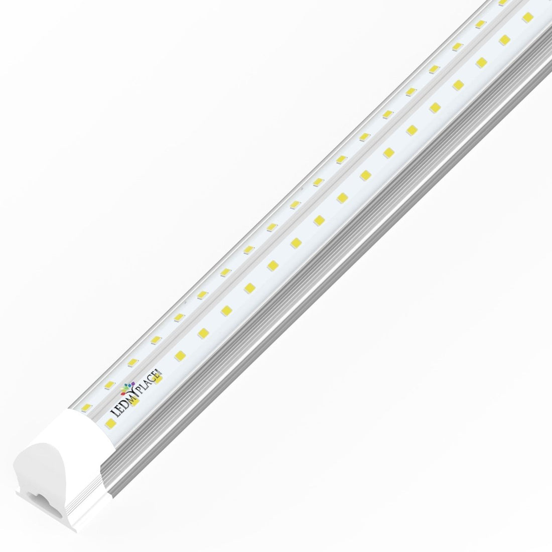 T8 8ft Integrated LED Tube Light 60W V Shape 5000K Daylight White, Cle
