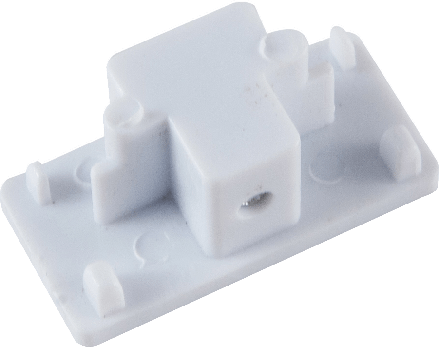 White Mixed Material 3-Wire Linear Live End Cover with White/Black Fin