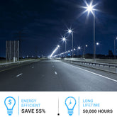 150W LED Pole Light with Dusk to Dawn Photocell, 5700K, 21000LM, Unive