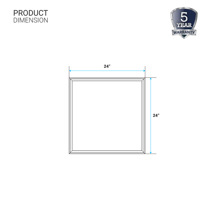 2 ft. x 2 ft. LED T-Bar Panel Light, 20W/30W/40W Wattage adjustable, 3